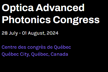 Optica Advanced Photonics Congress – Del'Haye Lab